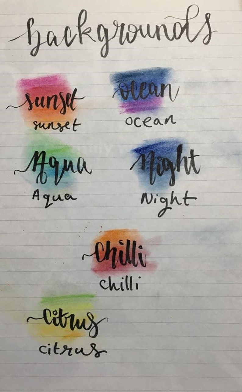 Colourful Calligraphy Cards - Etsy