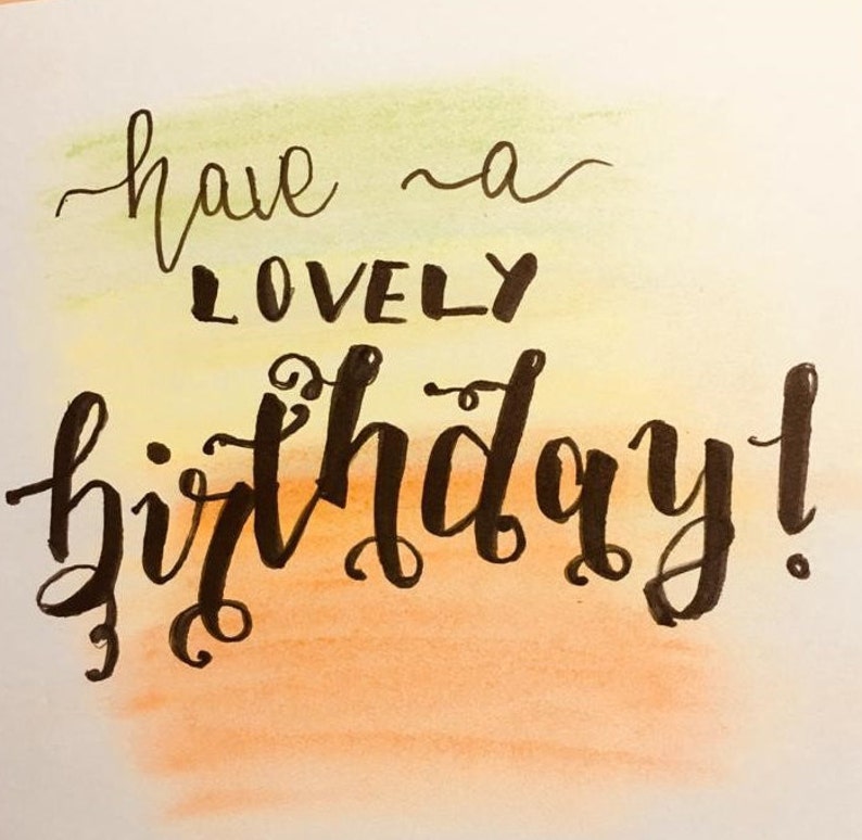 Colourful Calligraphy Cards - Etsy