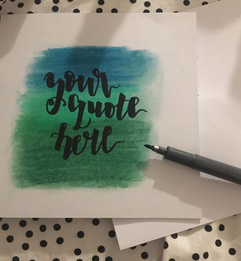 Colourful Calligraphy Cards - Etsy