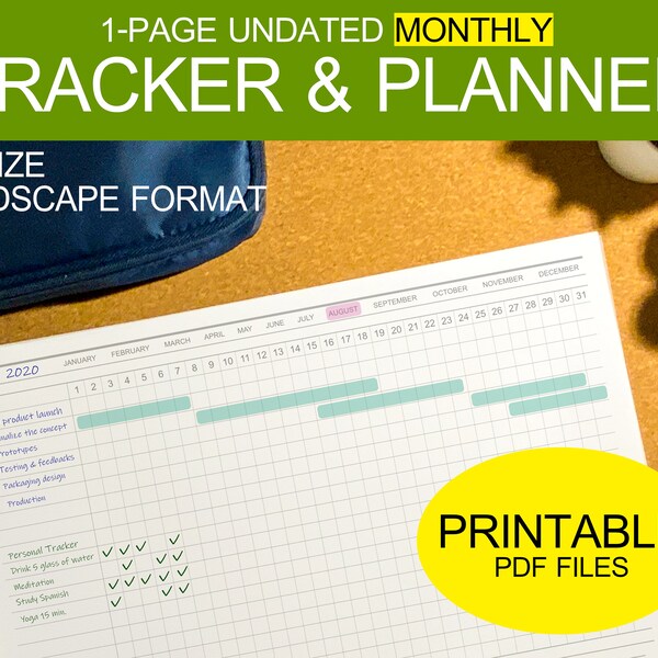 Monthly Gantt Chart Monthly - Etsy