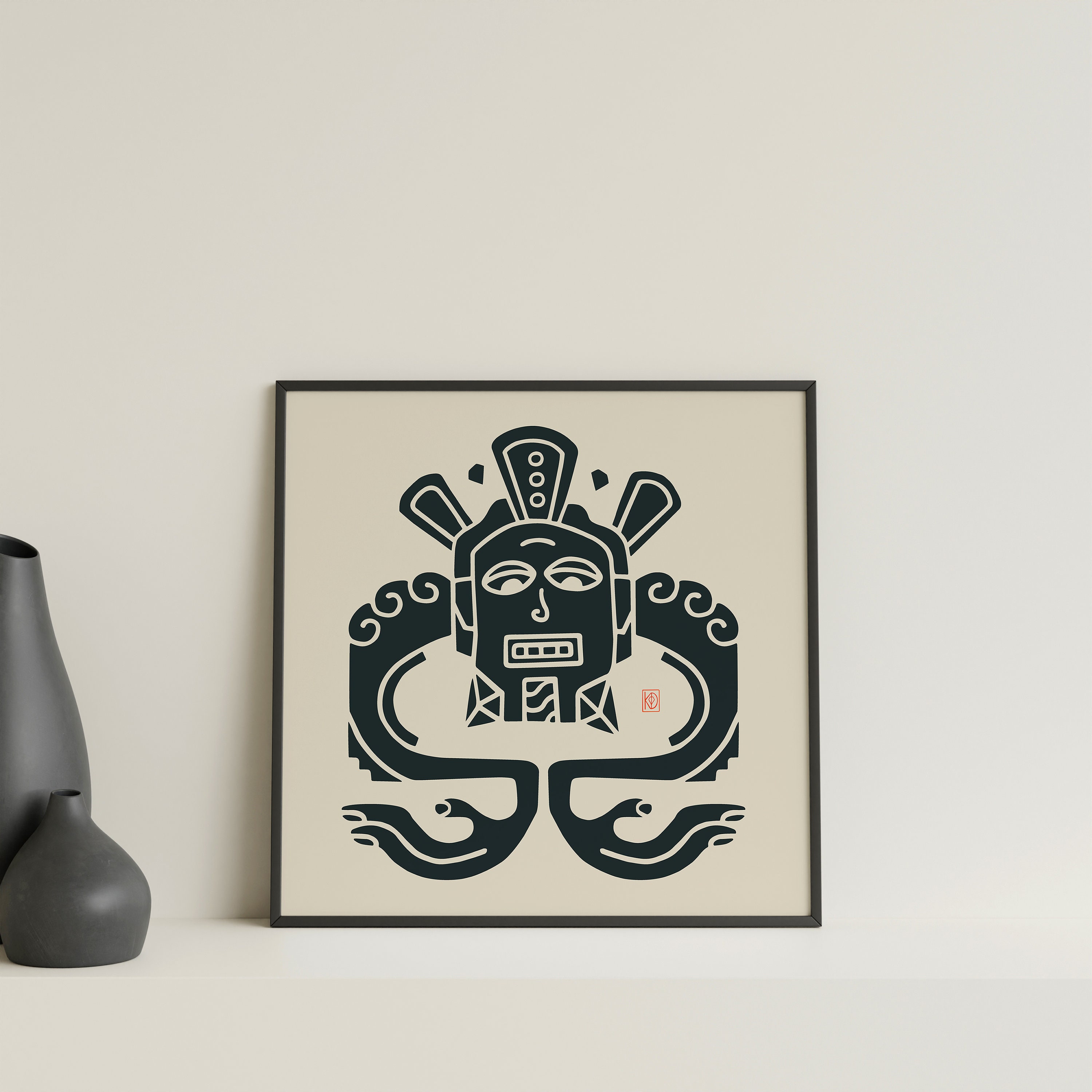 Set of 3 Square Mayan Prints, Abstract Art, Southwestern Decor, Mexican ...