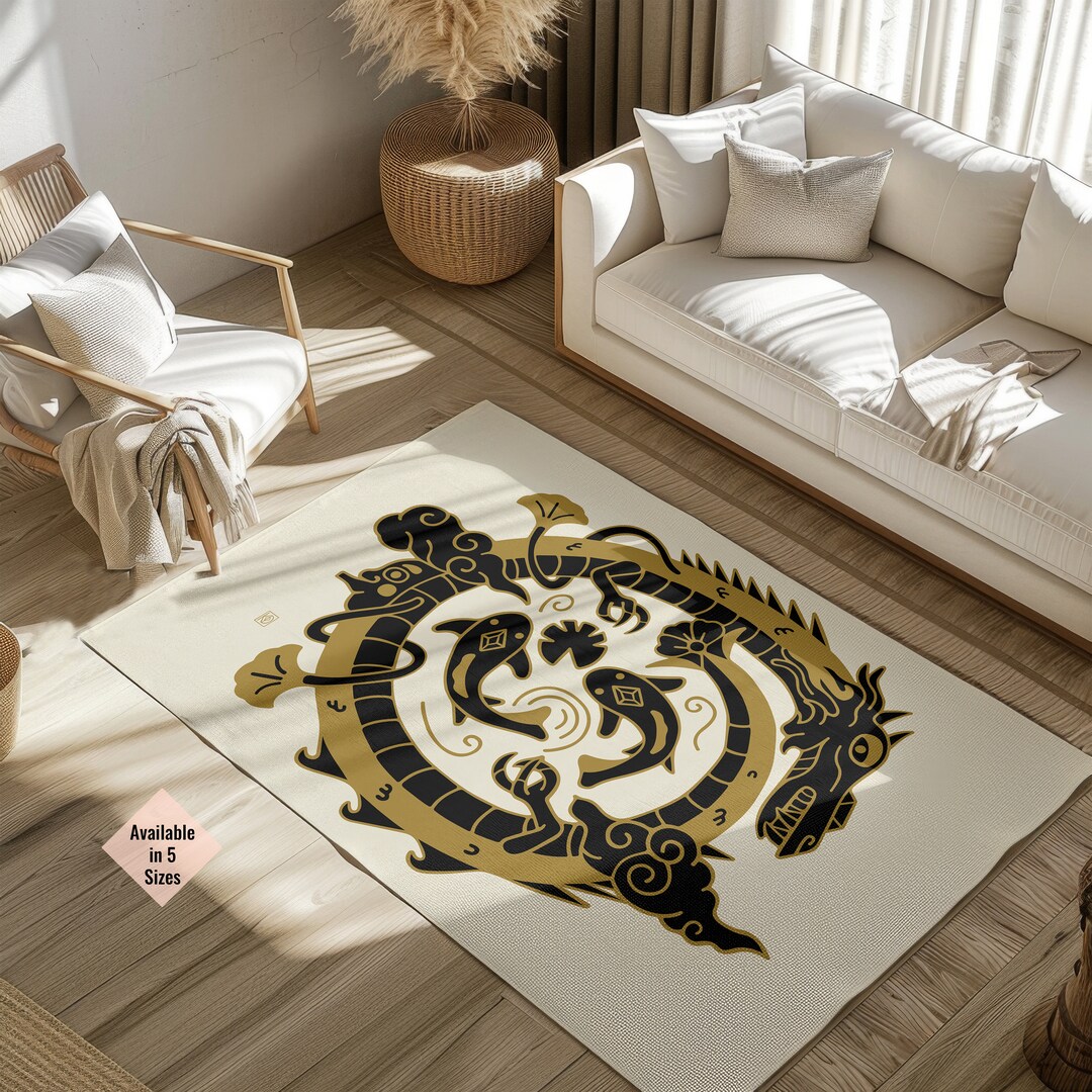 Dragon Rug, Unique Dragon Room Decor, Fantasy Rug, Dungeon Master Gift ...