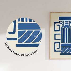 Greek Art Print, Wooden Hanger Poster, Blue Coastal Aesthetic, Ancient ...