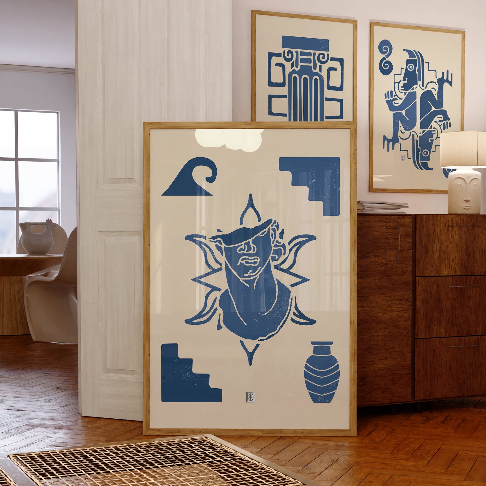 Greece Inspired Art Print, Cycladic Room Decor, Santorini Aesthetic ...