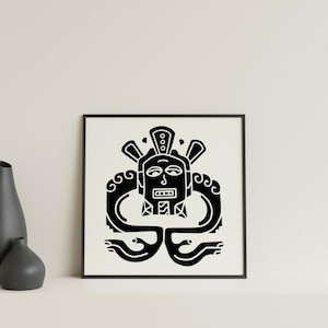 Mayan Art, 20x20 Posters, Set of 9 Square Prints, Aztec Wall Decor ...