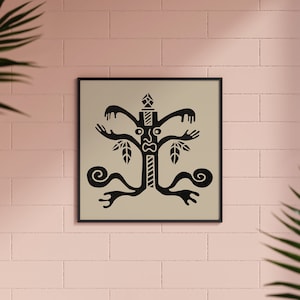 Mayan Art, 20x20 Posters, Set of 9 Square Prints, Aztec Wall Decor ...