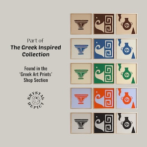 Greek Square Set of 3 Prints, Greece Art Downloadable Prints, Blue Wall ...