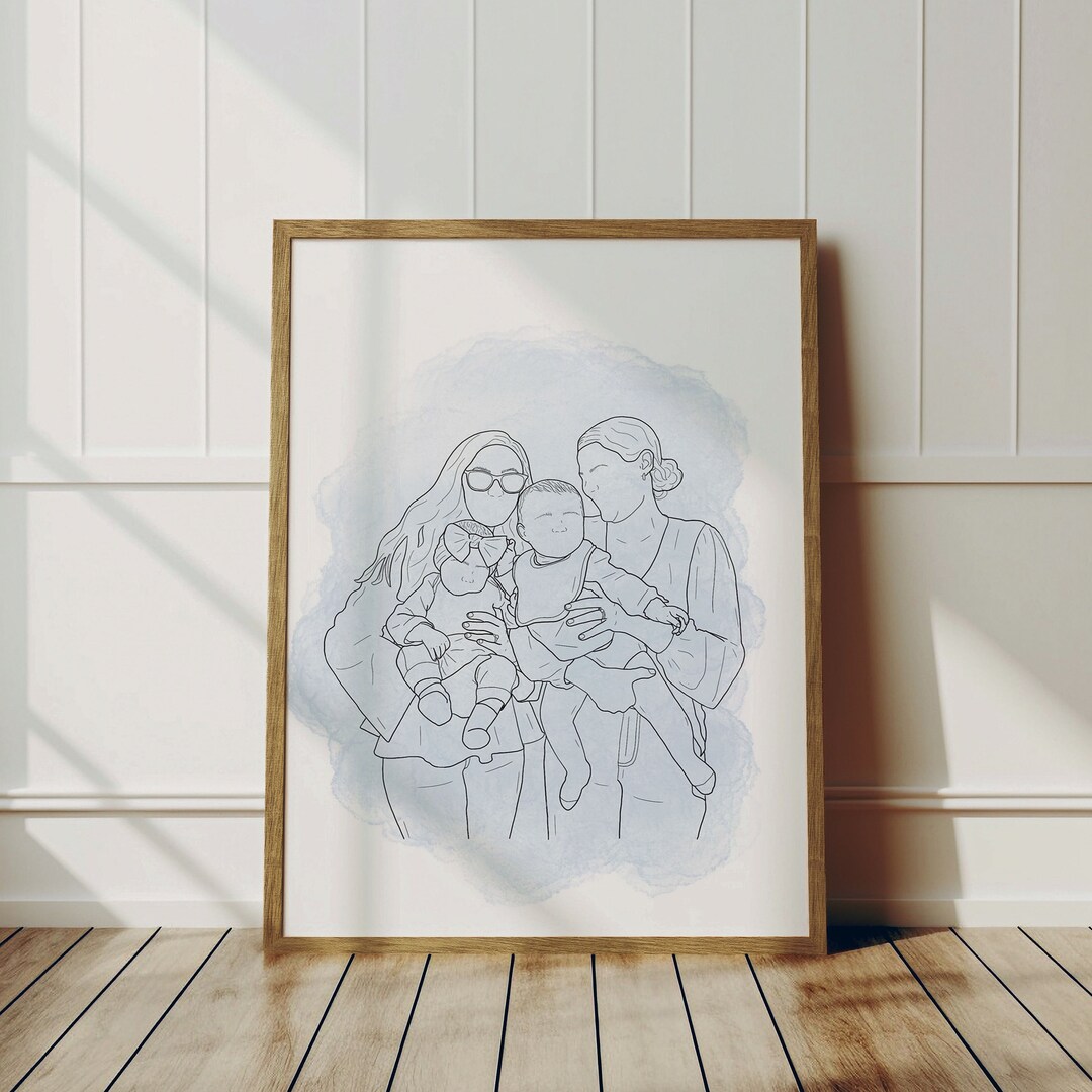 Custom Line Drawing | Faceless Portrait | Couples Portrait | Family ...