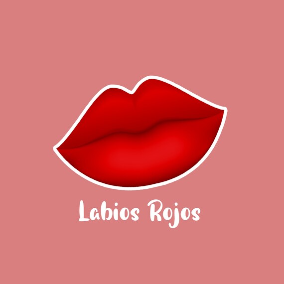 Labios Rojos/red Lips Sticker Water Resistant/scratch Proof - Etsy