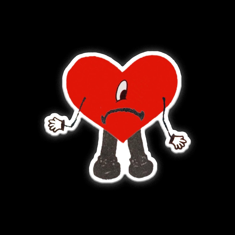 Bad Bunny Heart Un Verano Sin Ti Heart Sticker Water - Etsy Denmark
