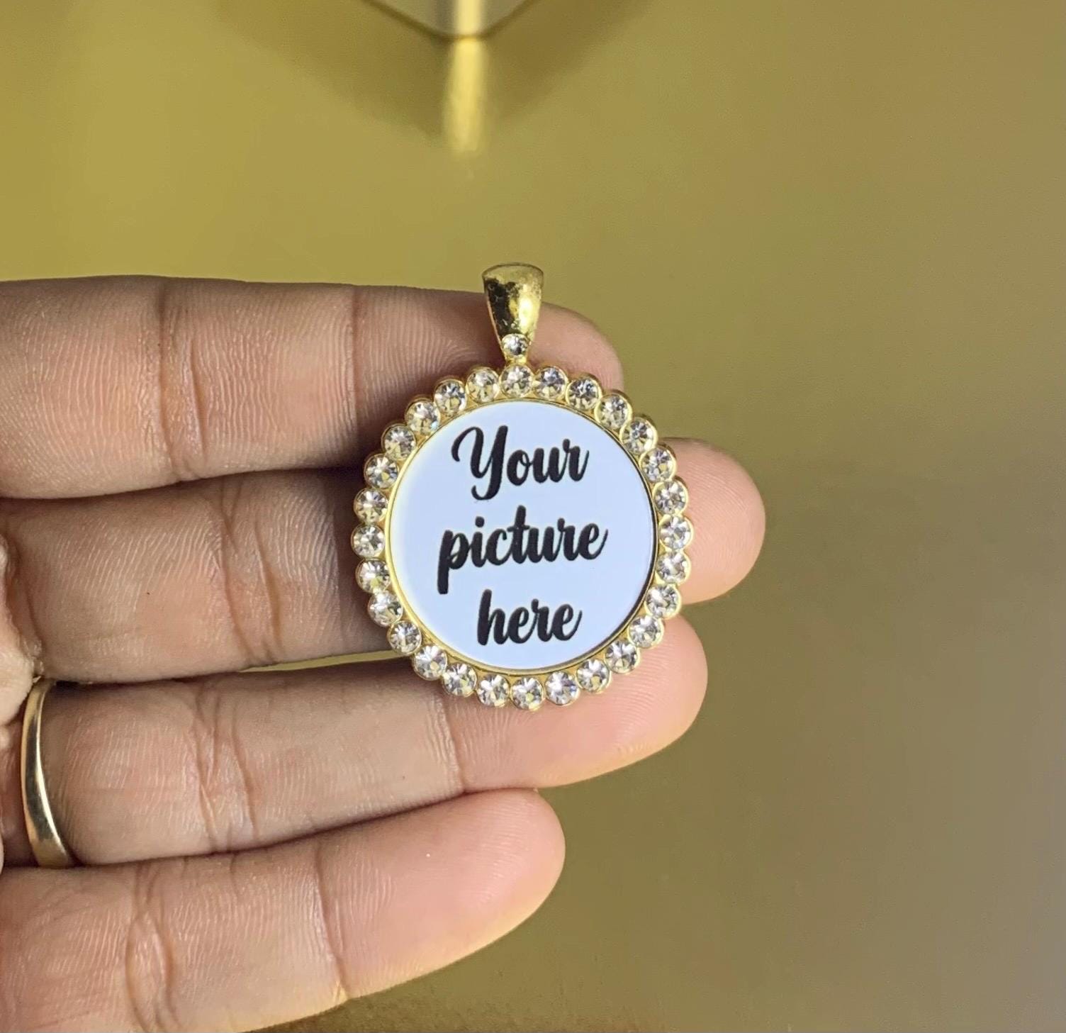 Circle Photo Charm | Photo Pendant | Heart Charm | Bouquet Photo Charm ...