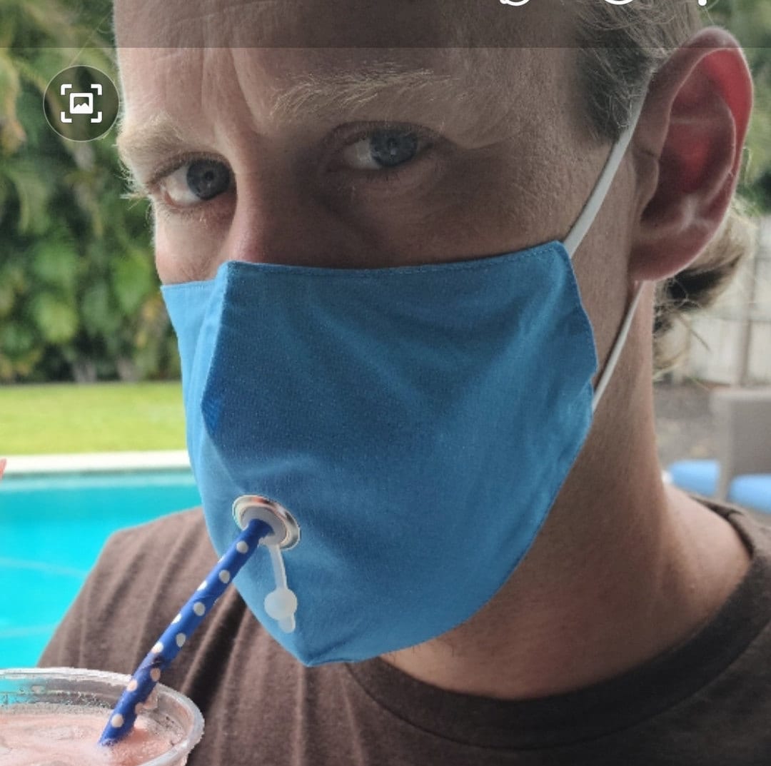 Social Drinking Mask, Sealable Hole - Etsy