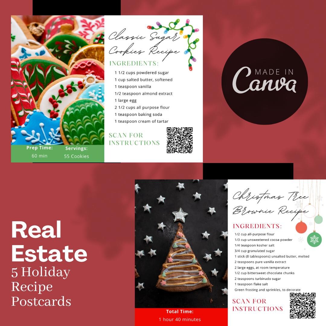 Holiday Postcards | Christmas Postcards | Editable Templates | Digital ...
