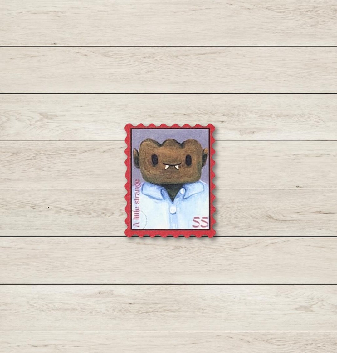 A Little Strange Friendly Goblin Postage Stamp Waterproof Vinyl Sticker ...