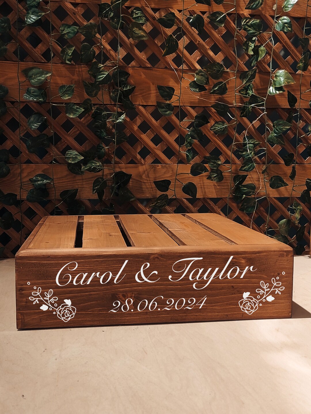 Personalized Rustic Square Wood Cake Stand With Handle - Etsy