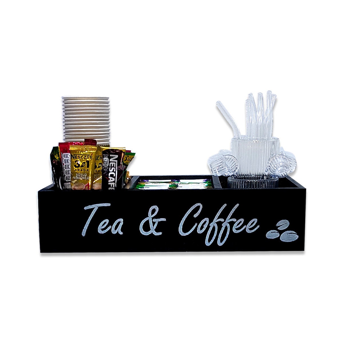Wooden Coffe Corner Organizer. Coffee Box, Coffee and Tea Storage ...
