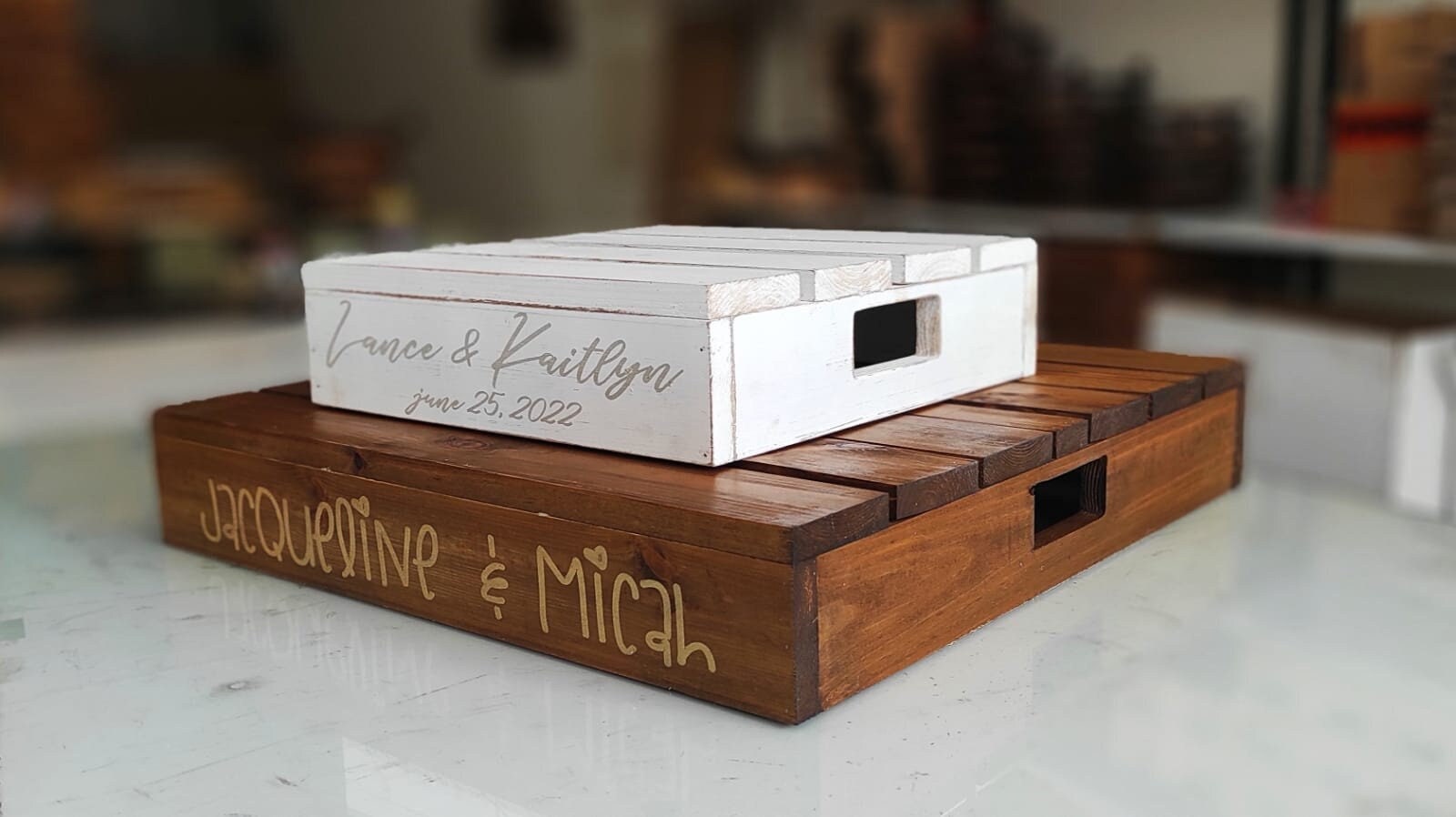 Rustic Wedding Cake Stand for Events Wood Personalized Cake Stand ...