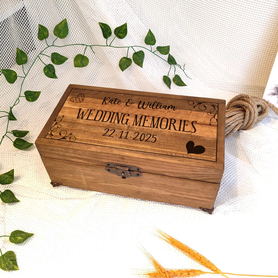Personalized Wooden Box | Custom Keepsake Box for Weddings, Anniversary ...