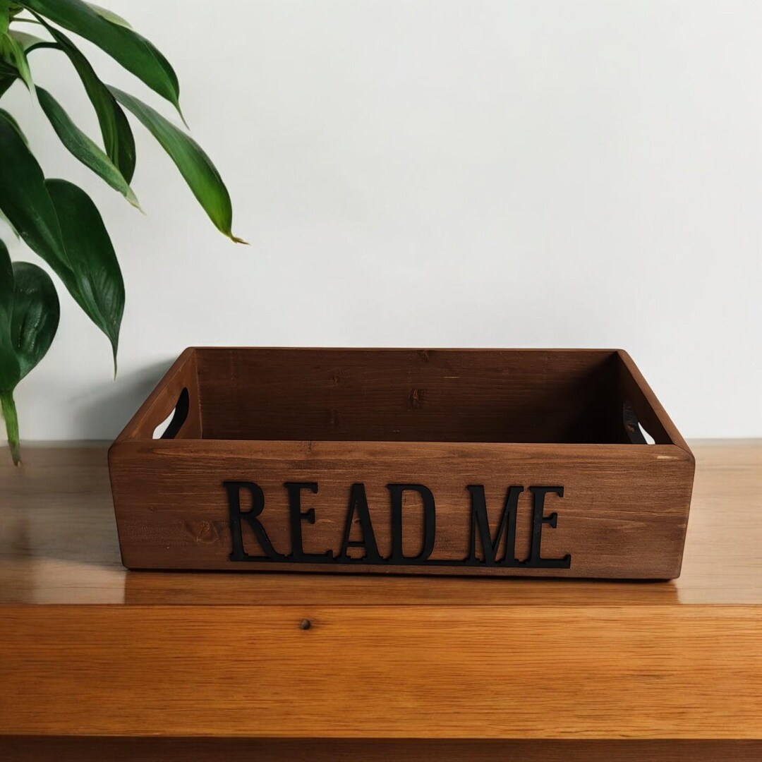 Wooden Magazine Crate, Handmade Wooden Newspaper Box, Decorative ...