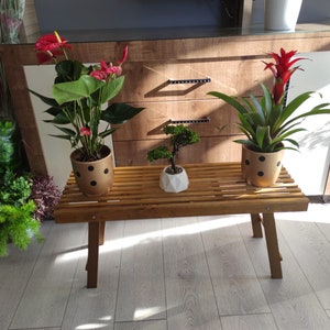 Solid Wood Indoor Plant Bench - Plant Lover Gift - Etsy