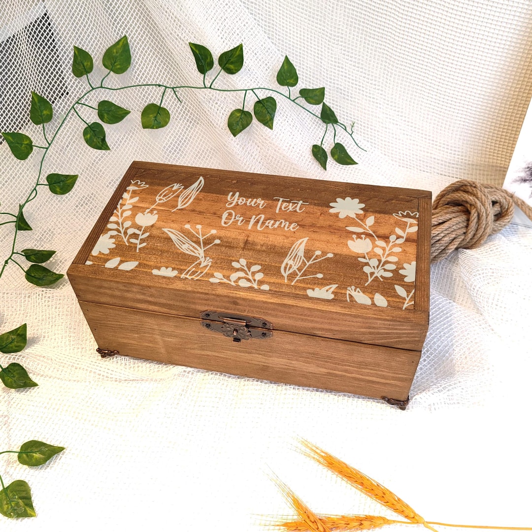 Love You Personalized Wooden Box | Gift for Couples, Keepsake Memory ...