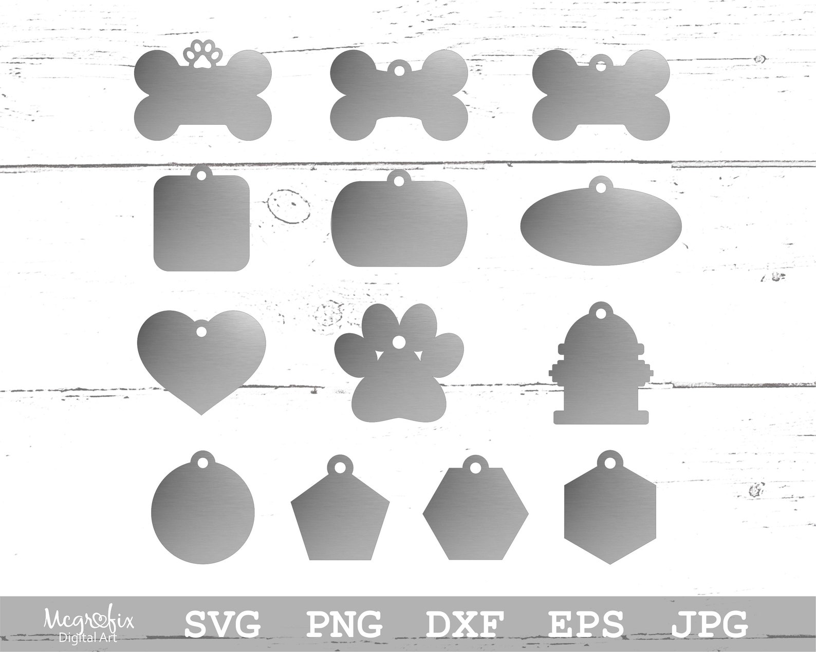 Pet ID Tag SVG Dog Tags SVG Dog Tags Template Svg Dog | Etsy