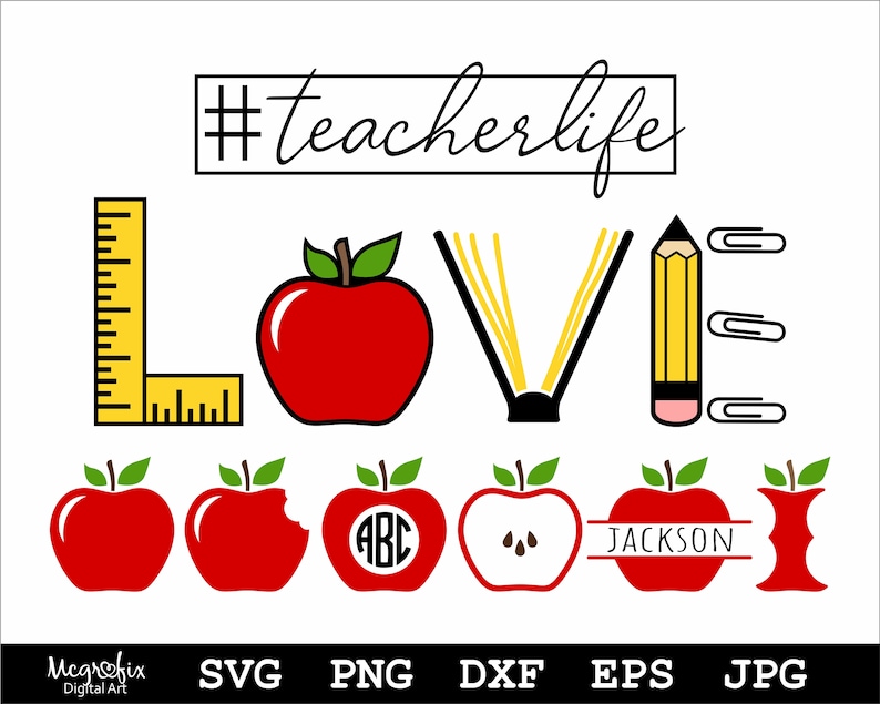 Teacher Life Svg Teacher SVG Bundle Teacher SVG School | Etsy