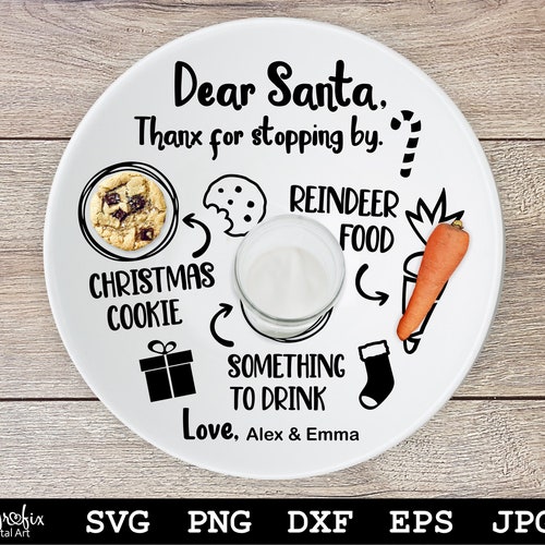 Dear Santa Plate SVG Christmas Svg Santa Tray Svg Santa - Etsy
