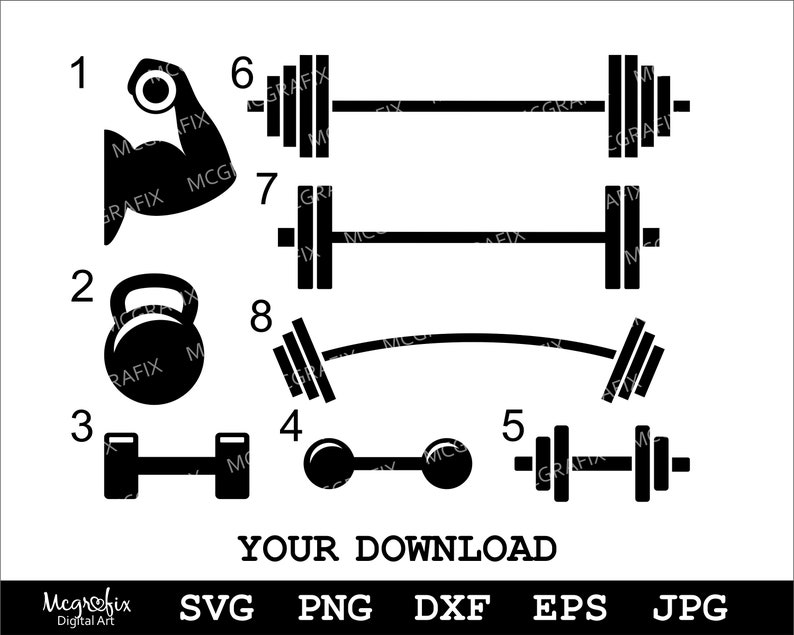 Barbell Bundle SVG Weightlifting Bundle SVG Weights SVG | Etsy