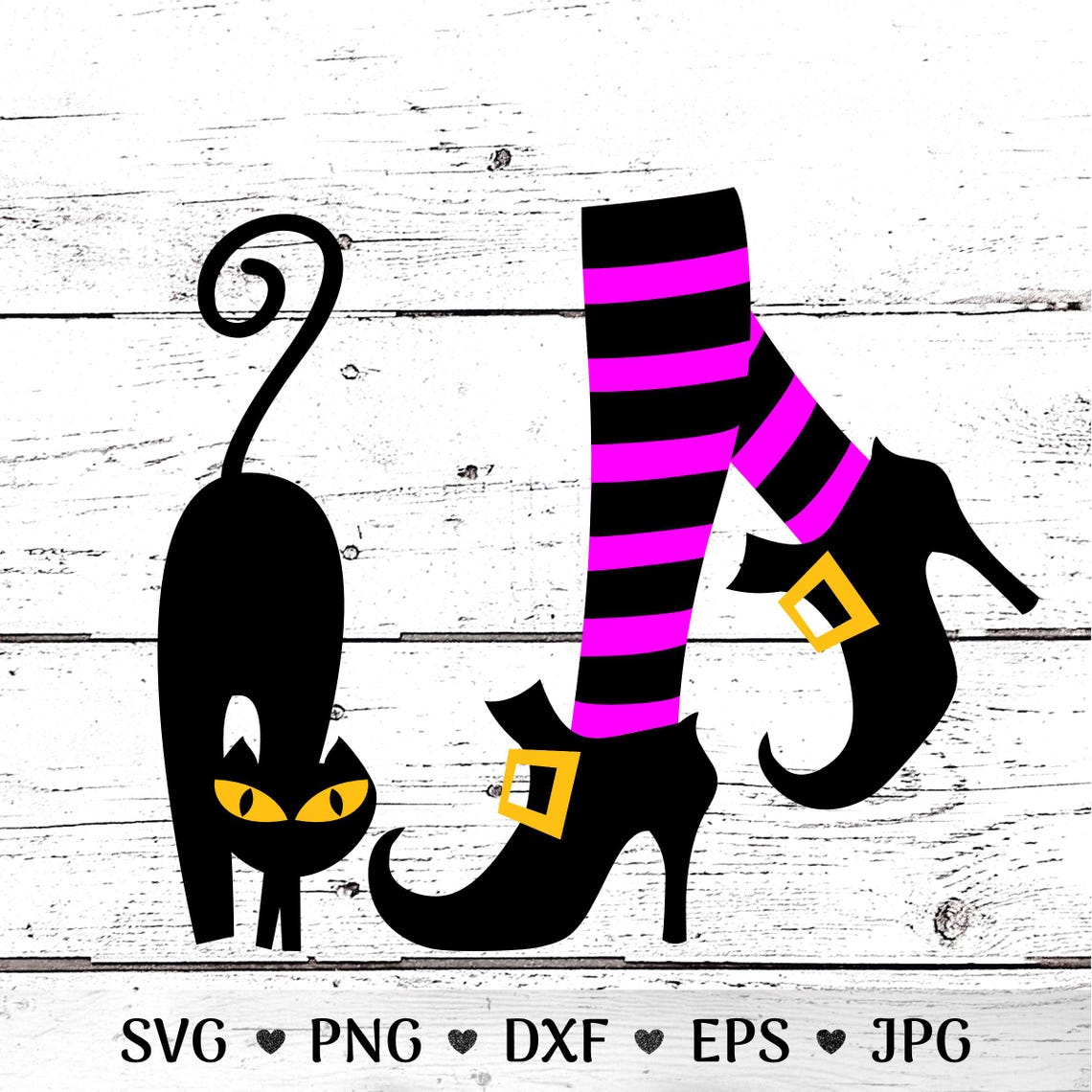 Witch Feet SVG: Halloween Witch Legs Cut File & Clipart for Spooky ...