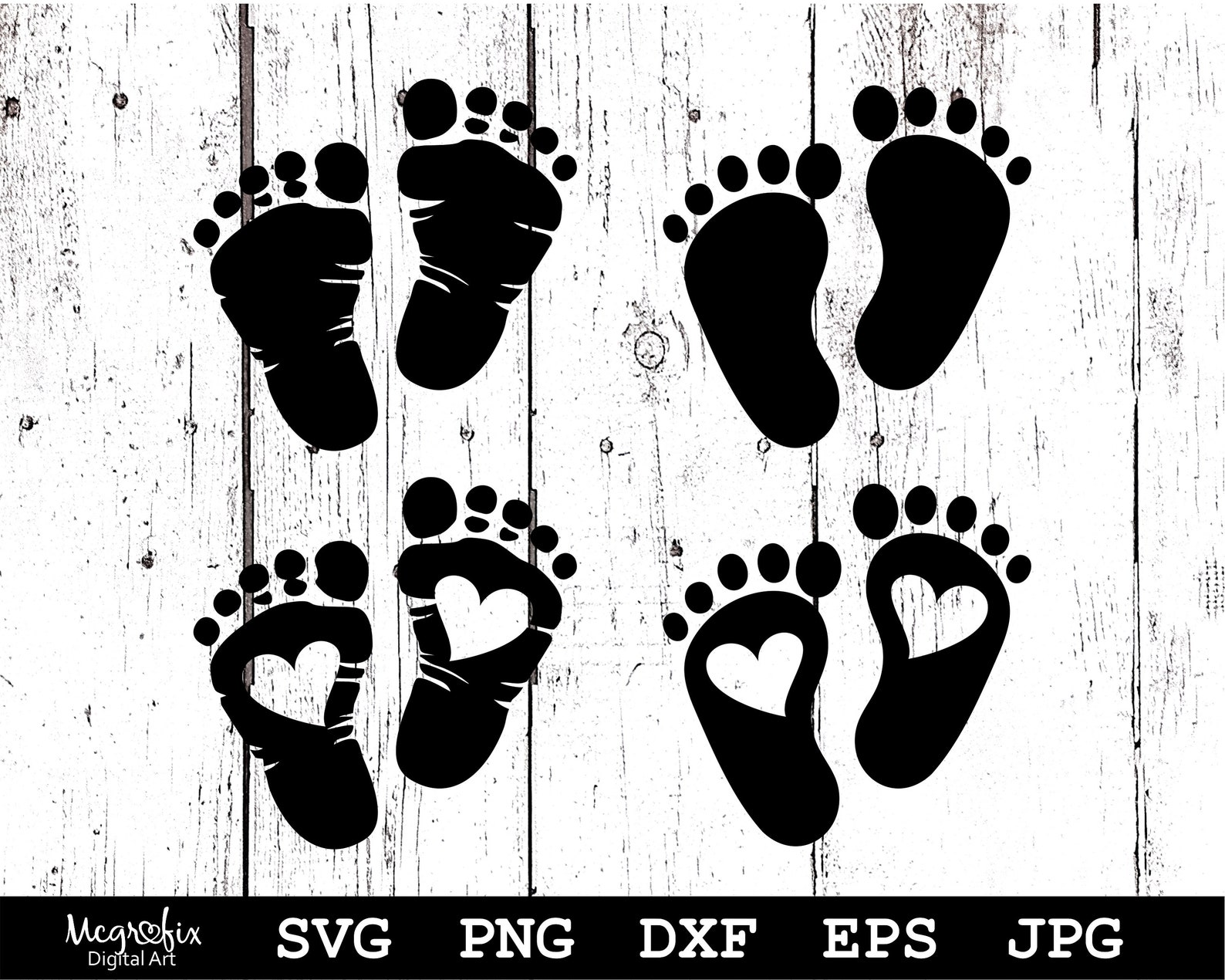 Baby Footprint SVG Bundle Baby Feet SVG Baby Nursery Svg Baby Shower ...