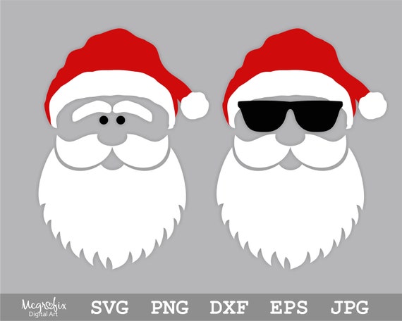 Christmas Svg Santa Face SVG Santa SVG Dxf Sunglasses SVG Sublimation ...