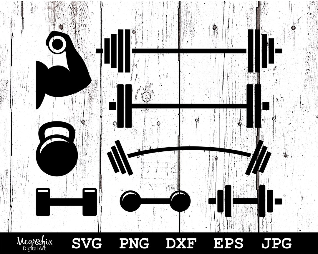 Barbell Bundle SVG | Weightlifting Bundle SVG | Weights SVG | Dumbbell ...