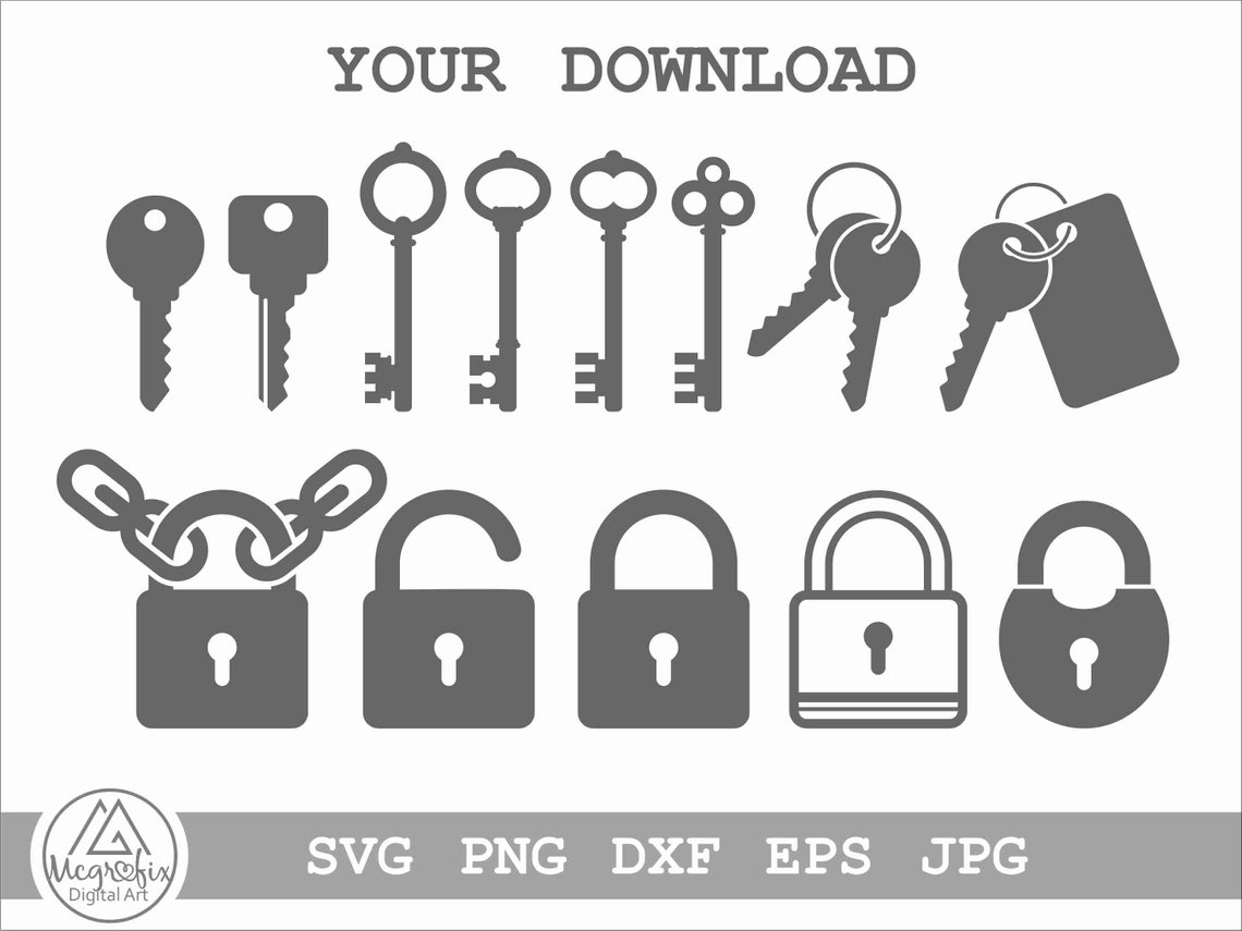 Lock and Key SVG Keys SVG Key Bundle SVG House Keys Svg | Etsy