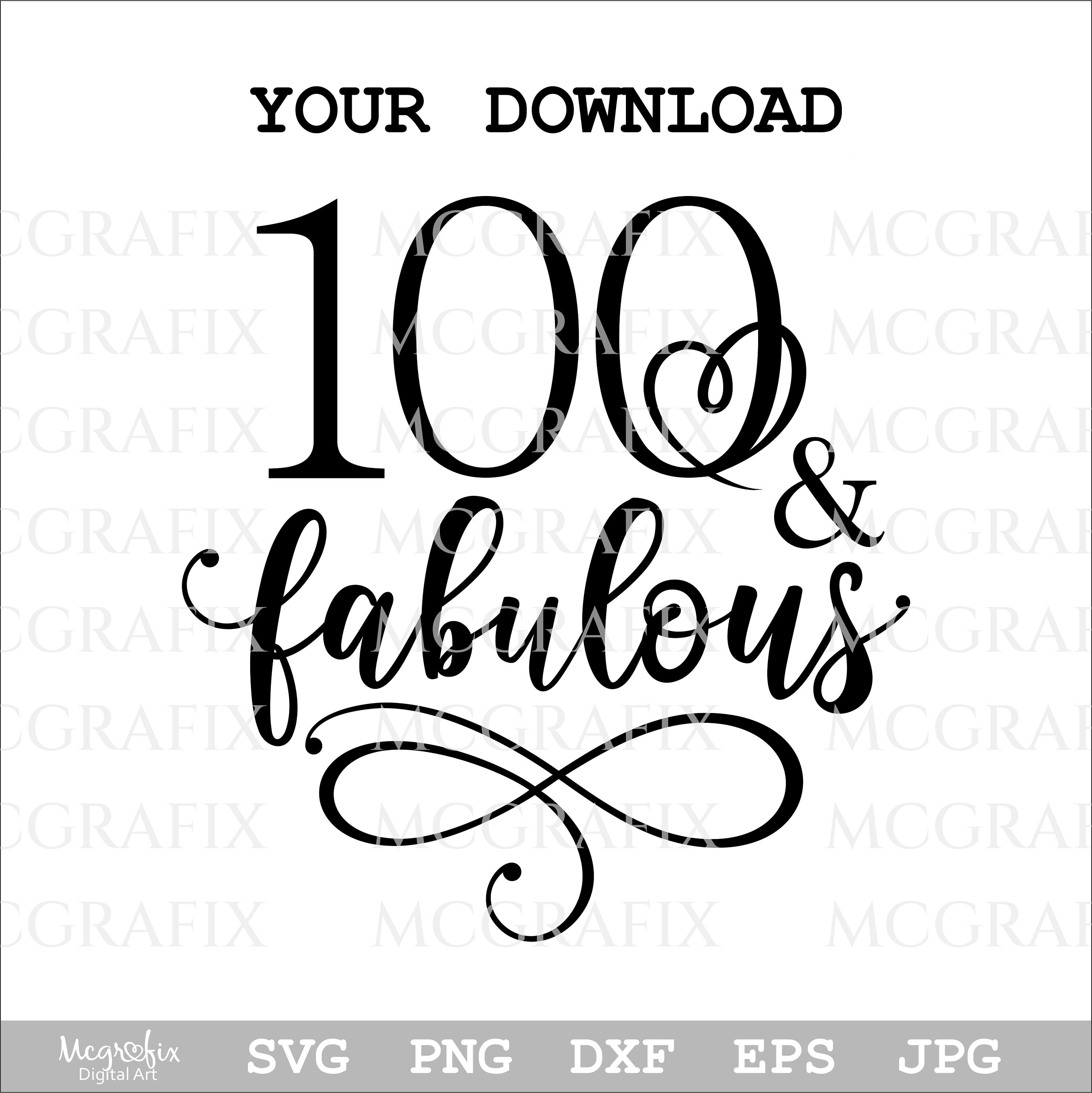 Buy 100th Birthday SVG 100 and Fabulous SVG 100th SVG Online in India ...