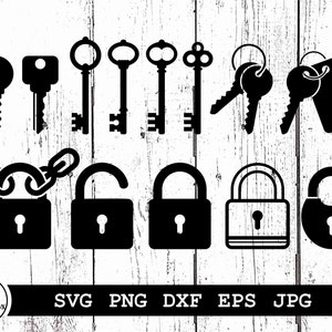 Lock and Key SVG Keys SVG Key Bundle SVG House Keys Svg | Etsy