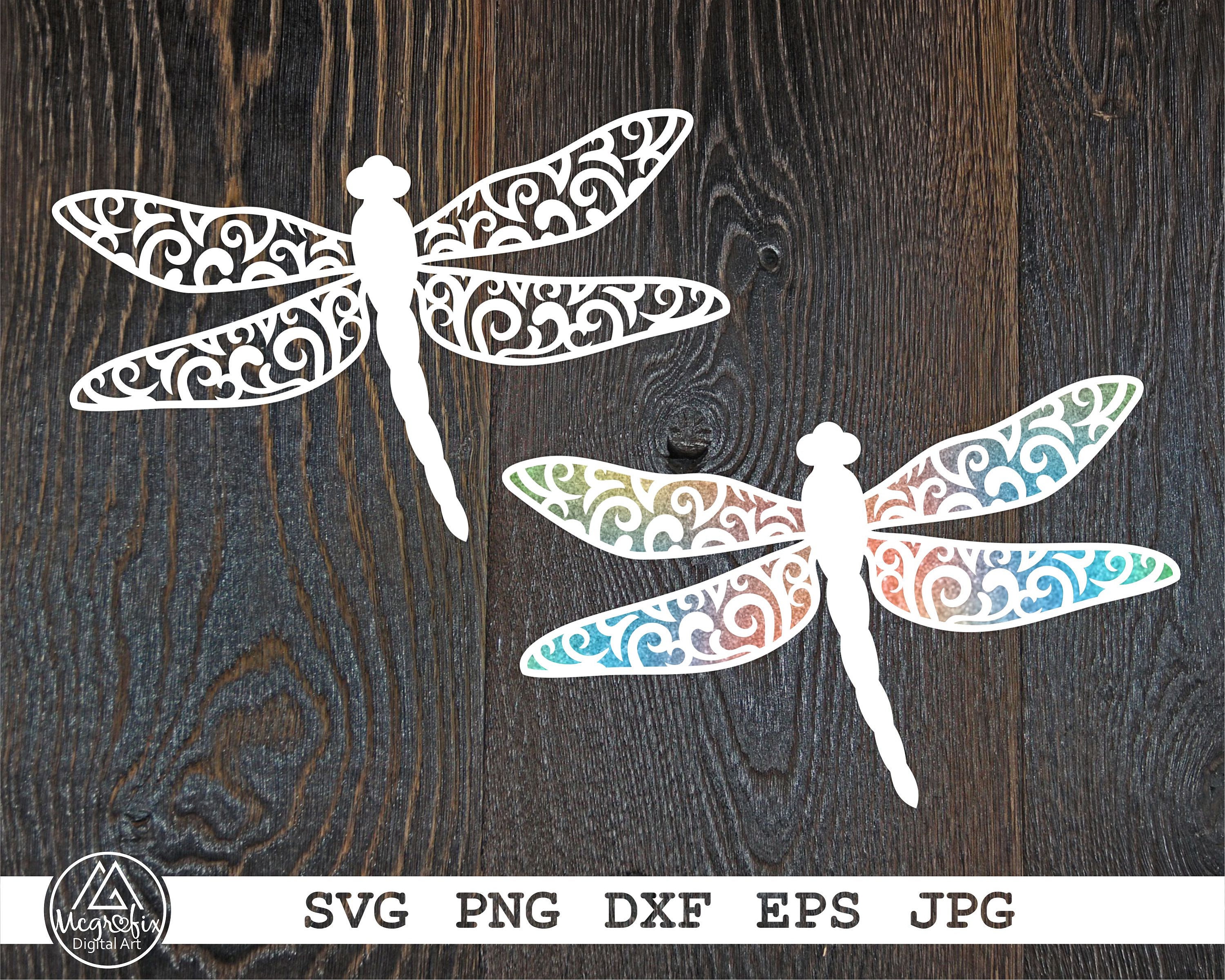 Dragonfly SVG Swirly Dragonfly SVG 2 Layered Dragonfly SVG - Etsy