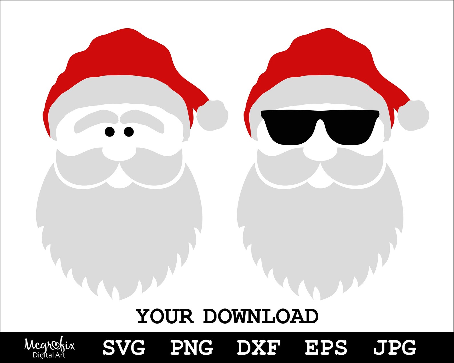 Santa With Sunglasses SVG Santa Claus SVG Cool Santa SVG - Etsy