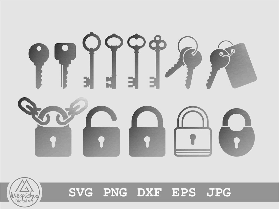 Lock and Key SVG Keys SVG Key Bundle SVG House Keys Svg | Etsy