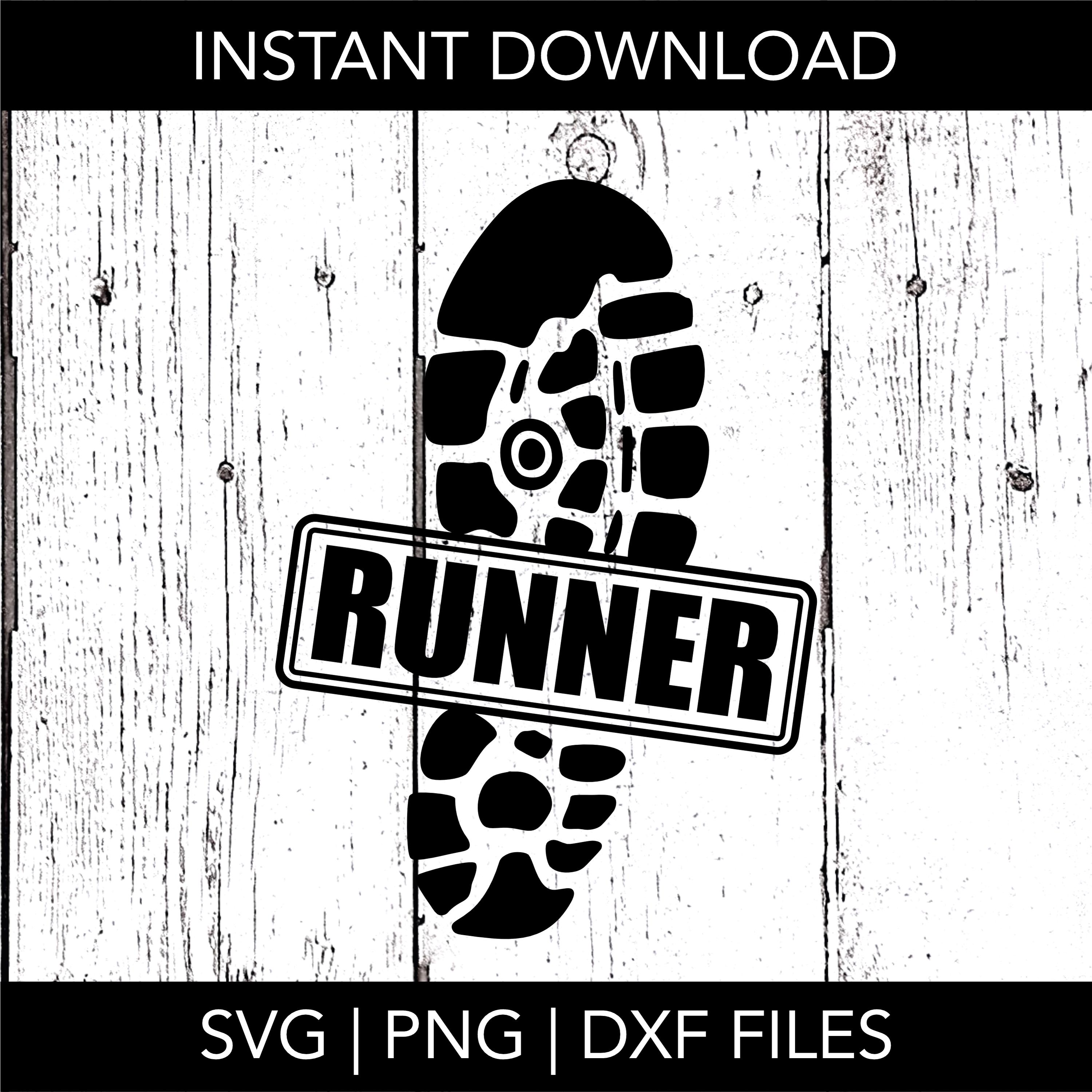 Shoe Print SVG Bundle: Running Footprint Cut Files for Runner Shirts ...