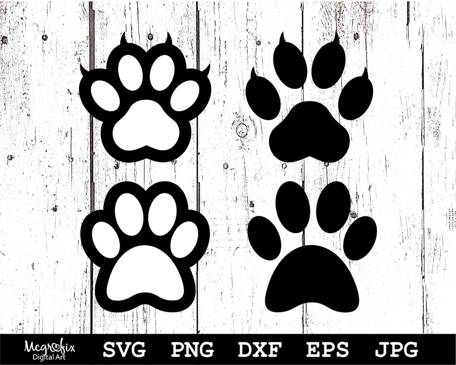 Paw Print SVG Dog Paw SVG Cat Paw SVG Animal Print Svg - Etsy