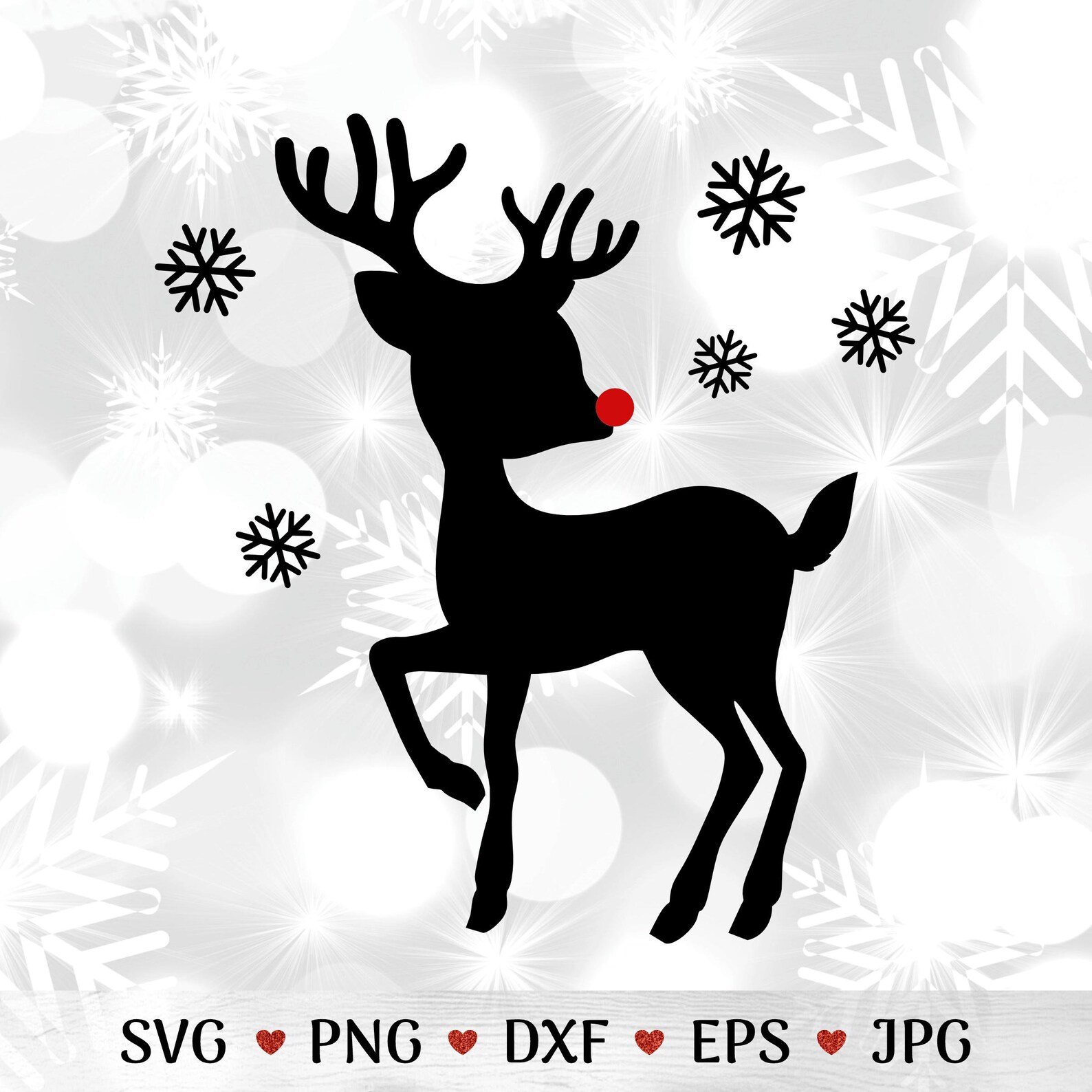 Red Nose Reindeer SVG: Rudolph Cut File for Holiday Crafts & Decor ...