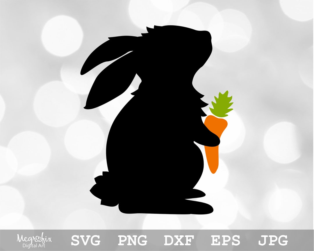 Bunny SVG Bunny With Carrot SVG Cute Bunny SVG Easter Bunny Svg Rabbit ...