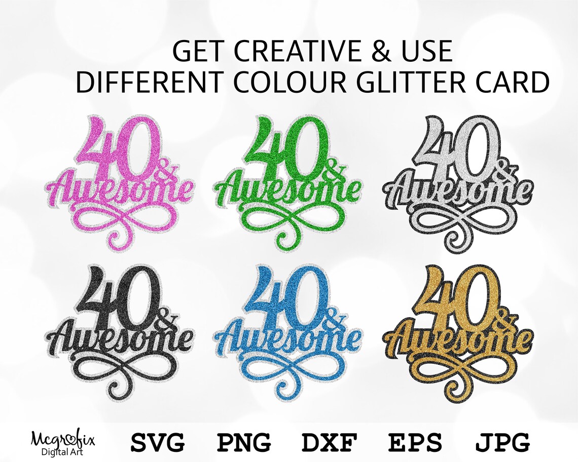 40th Cake Topper SVG 40th Birthday Cake Topper SVG Cake - Etsy UK