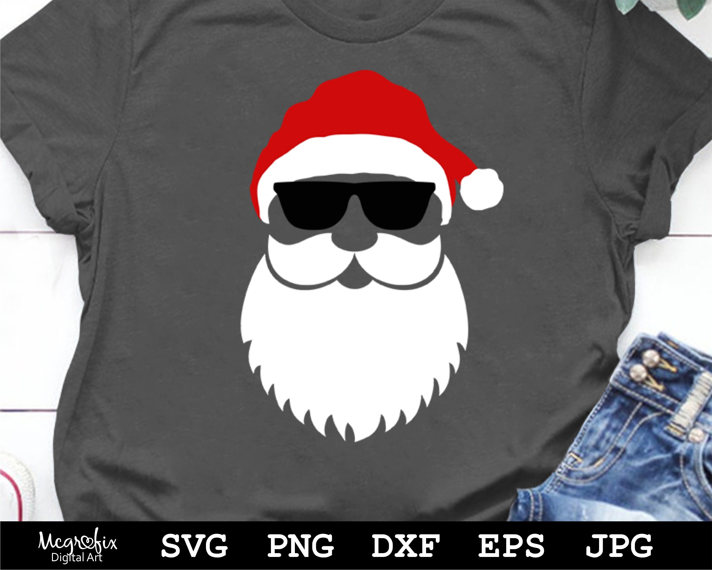 Santa With Sunglasses SVG Santa Claus SVG Cool Santa SVG - Etsy