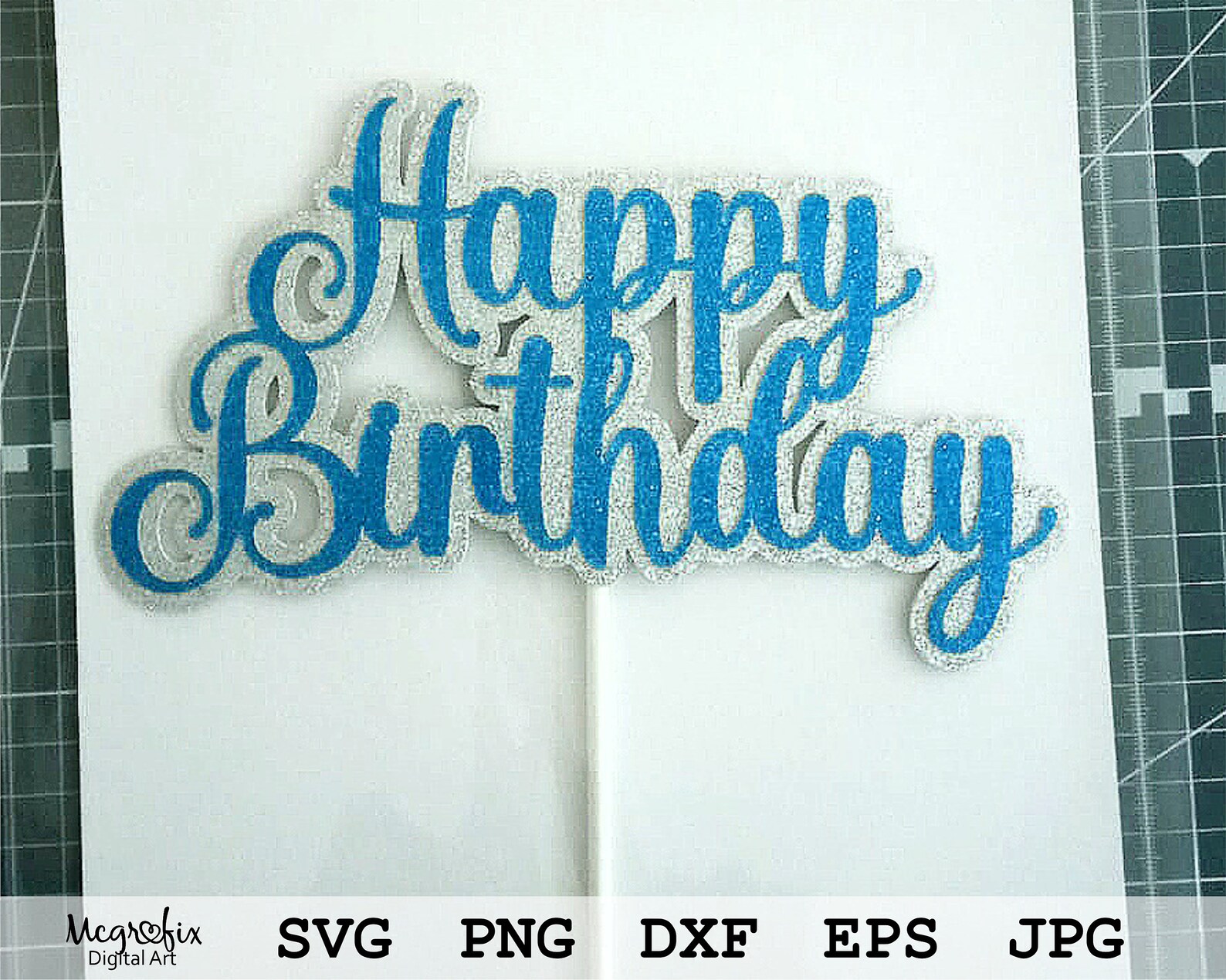 Happy Birthday Cake Topper SVG Birthday Cake Topper SVG - Etsy