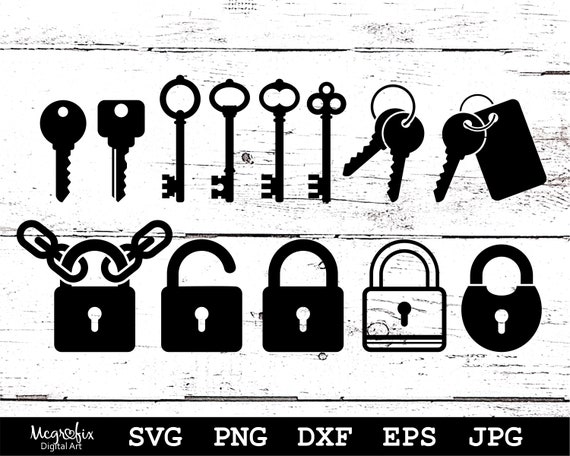 Lock and Key SVG Keys SVG Key Bundle SVG Lock Svg | Etsy