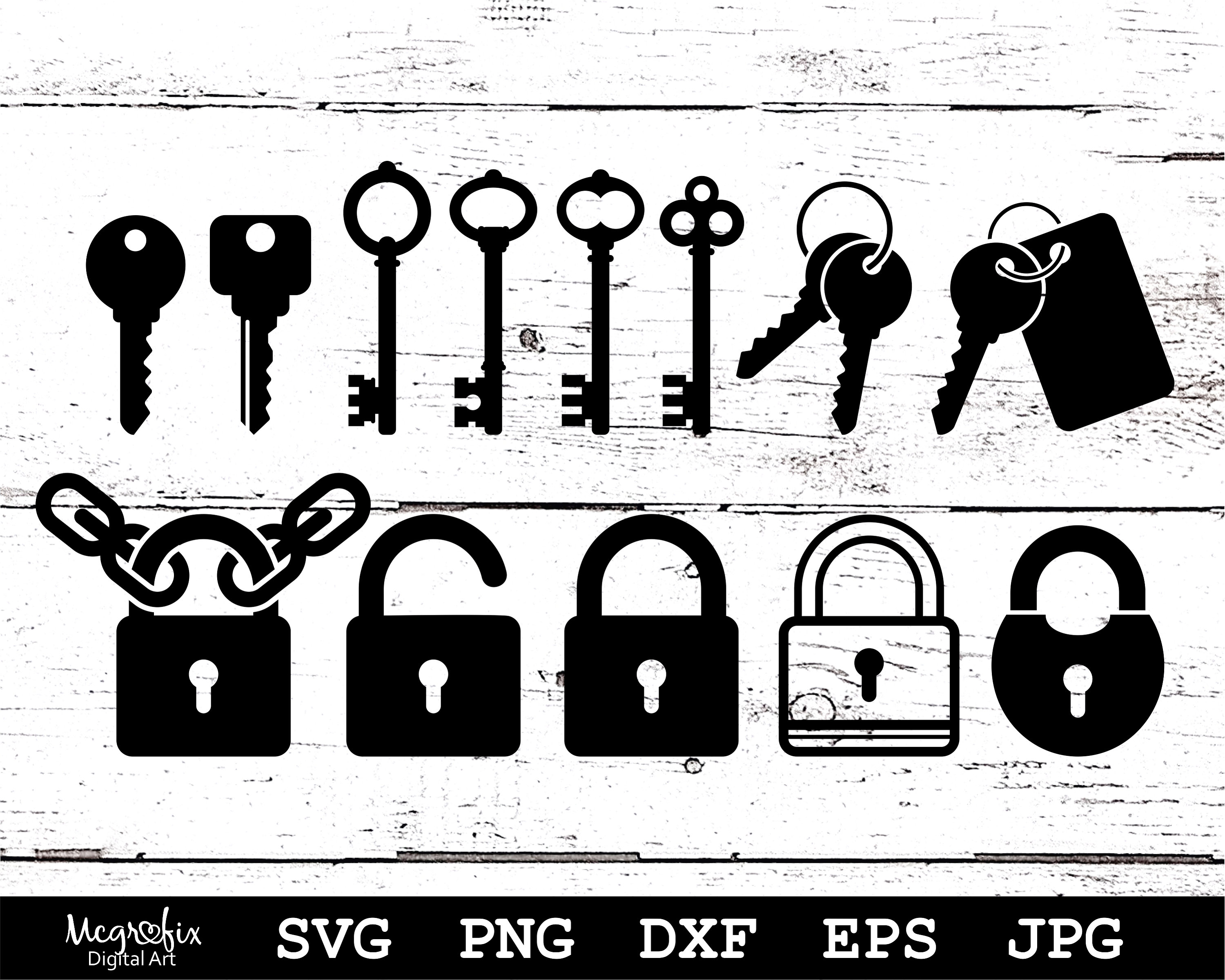 Lock and Key SVG Keys SVG Key Bundle SVG Lock Svg - Etsy