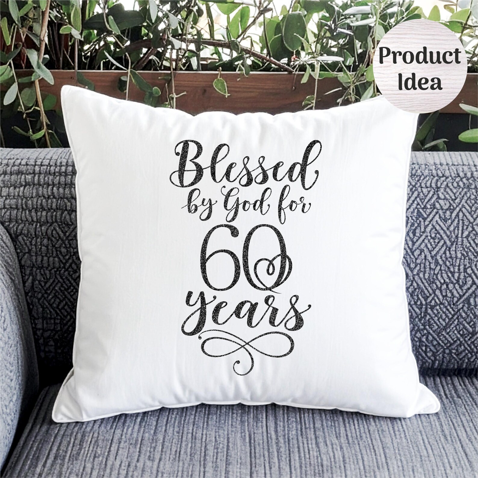 Blessed by God for 60 Years SVG: 60th Birthday Faith Cut File With Gold ...