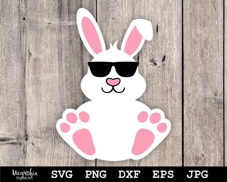 Bunny With Glasses SVG Cool Bunny SVG Cute Bunny Svg Easter Bunny SVG ...